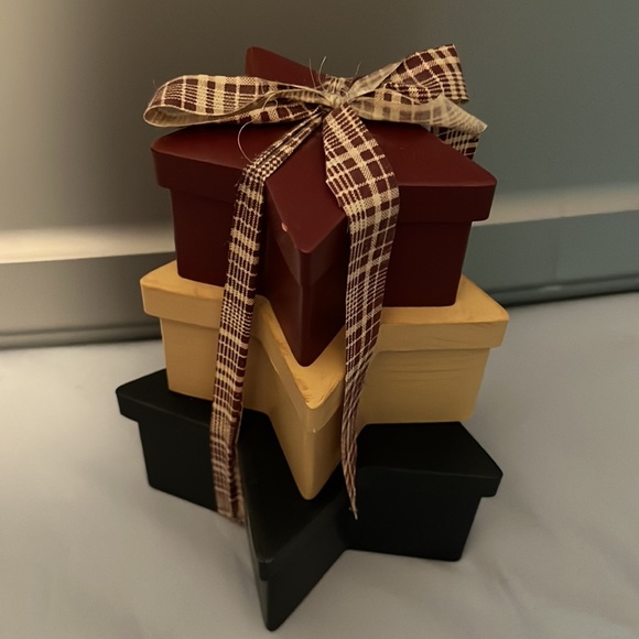 Accents | Rustic Decor Decorative Boxes With Plaid Bow | Poshmark